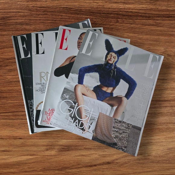 Elle Magazine | Accents | Lot 4 Elle Magazines 2232024 Gigi Hadid Megan ...